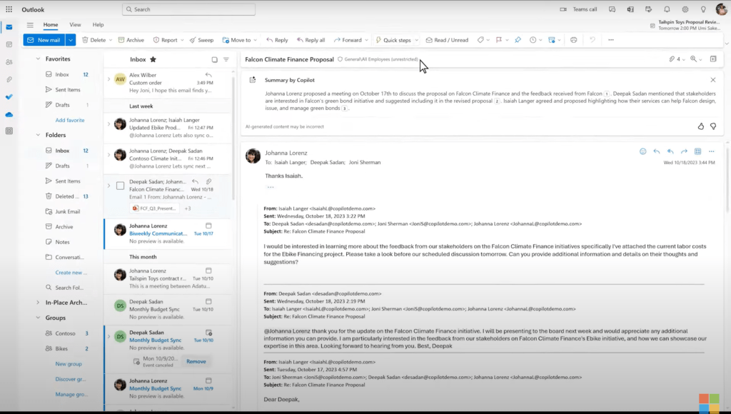 Hướng dẫn sử dụng Microsoft Outlook Copilot